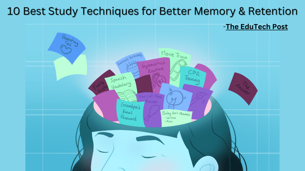 10 Best Study Techniques for Better Memory & Retention - The EduTech Post